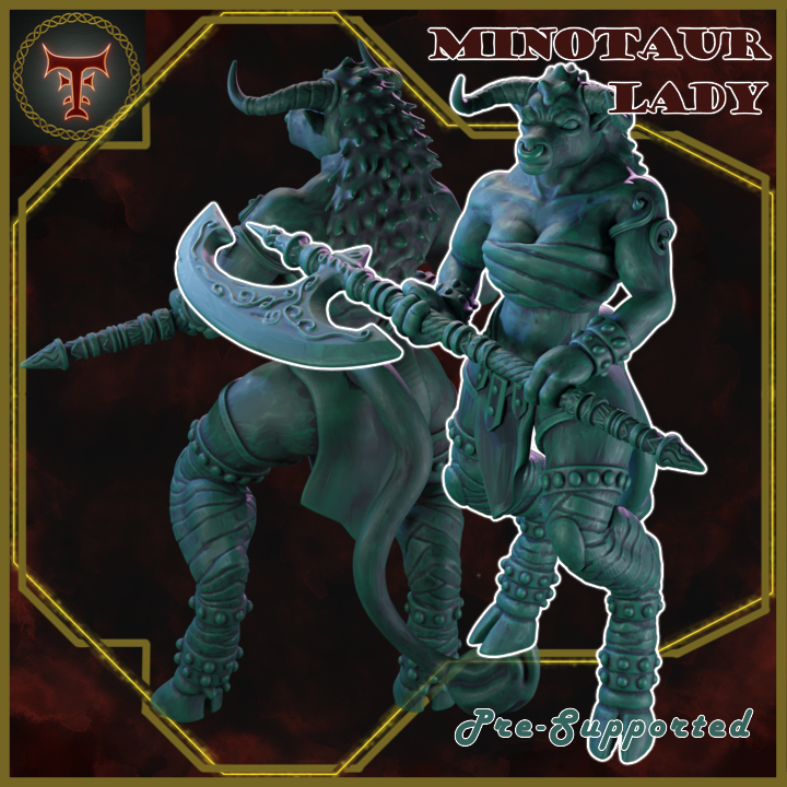3D Printable Minotaur Lady by Tarius Trinkets